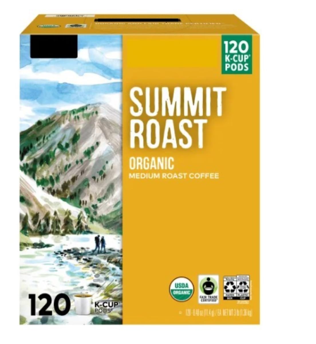 Amazon.com: Summit Roast Organic Medium Roast Coffee, Pod, K-Cups - 120 ...