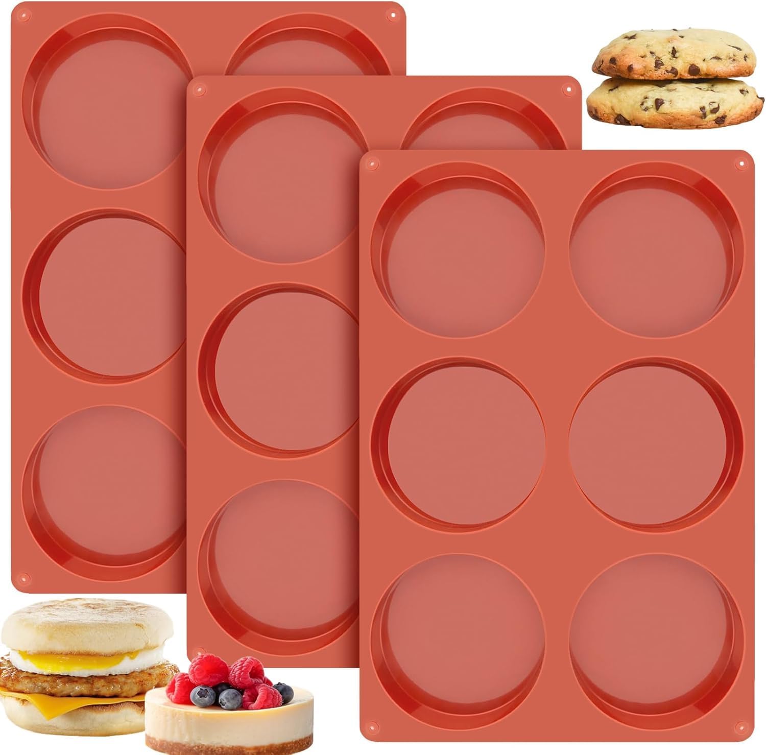 Amazon.com: Ocmoiy 4 Inch Silicone Egg Molds for Baking/Jumbo Muffin ...