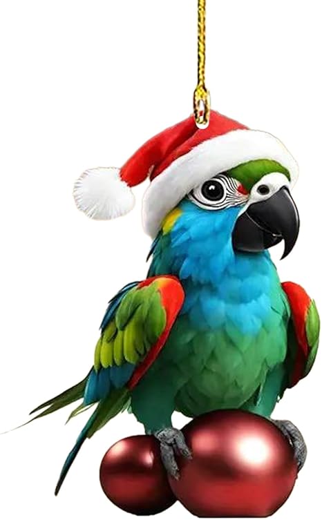 Amazon.com: Christmas Parrot Tree Ornament - Acrylic Holiday ...