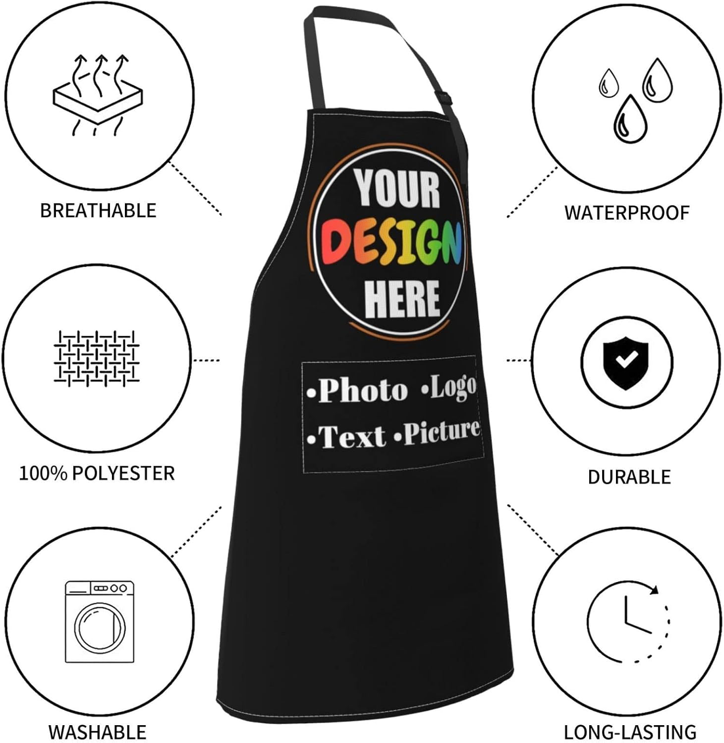 Boffihuxaw Custom Personalized Kitchen Aprons for Men Women with ...