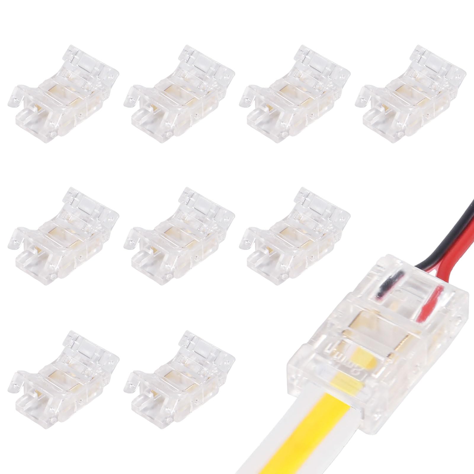 Snapklik.com : MELFIE 10PCS COB LED Strip To Wire Connectors, 2Pin 8mm ...