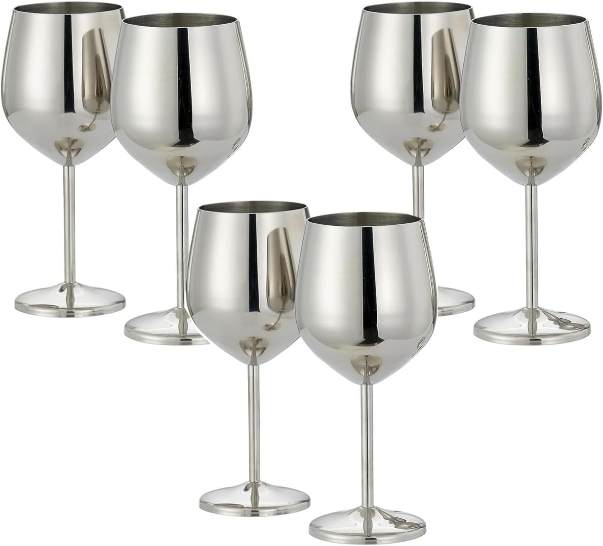 Amazon.com | HAZEL Stainless Steel Goblet Wine Glass | Gin Goblets ...