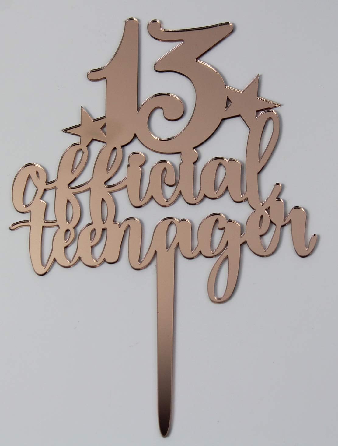 Buy Starsgarden Official Teenager 13 Rose Gold Cake Topper - 13th ...