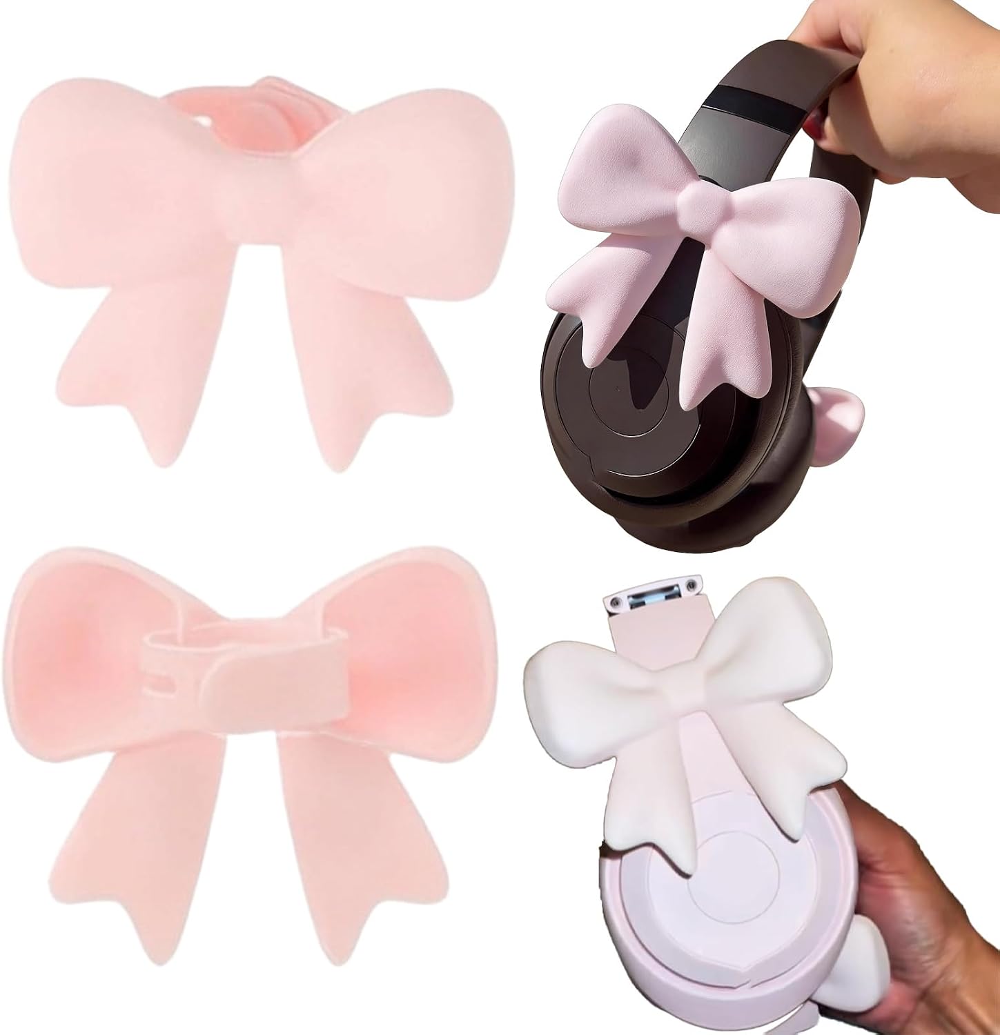 Amazon.com: Silicone Bow Headphone Accessories, 2 Pack 3D Cute Headset ...