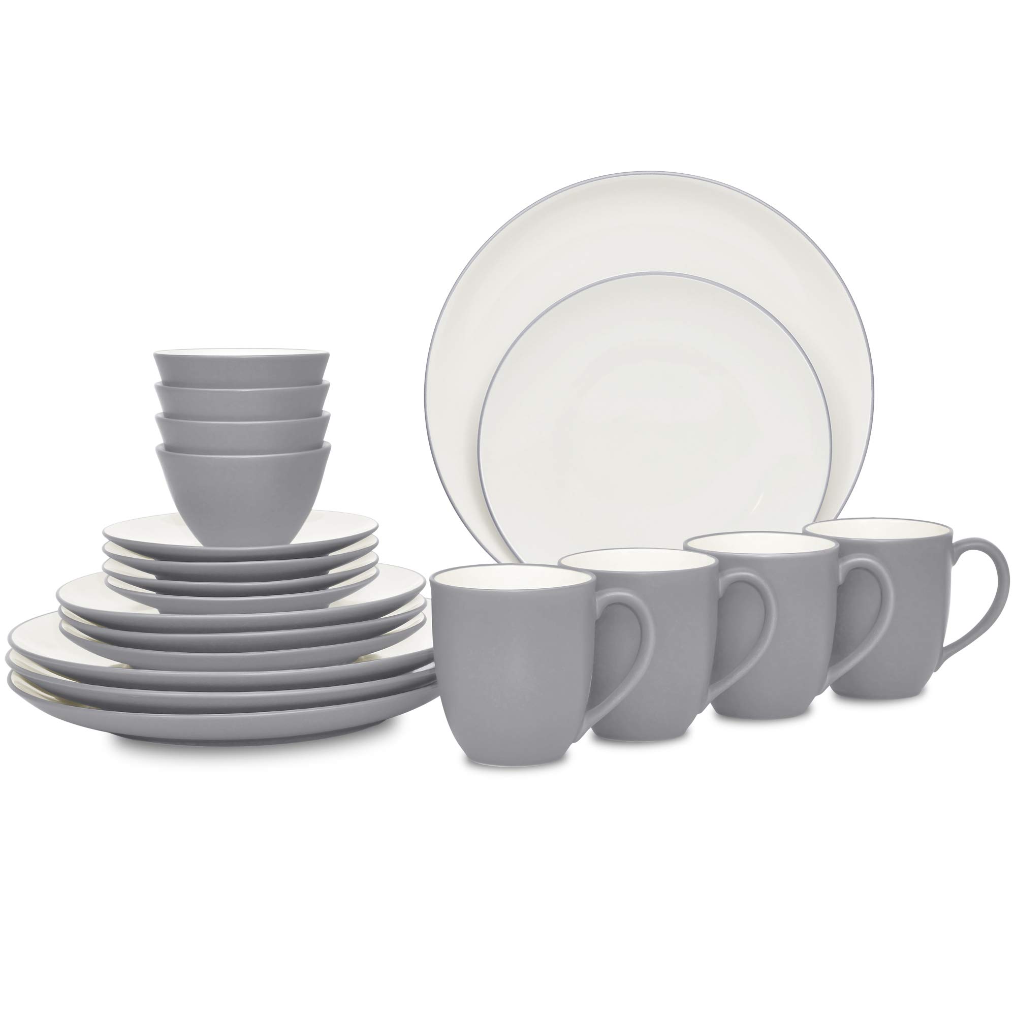 Amazon.com | Noritake Colorwave Slate 20-Piece Value Set in Grey/Slate ...