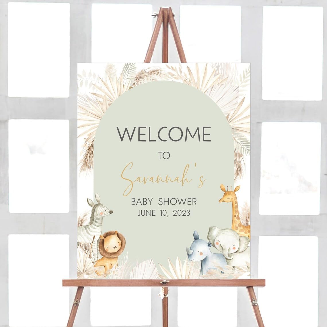 Amazon.com : Editable Safari Baby Shower Welcome Sign, Safari Jungle ...