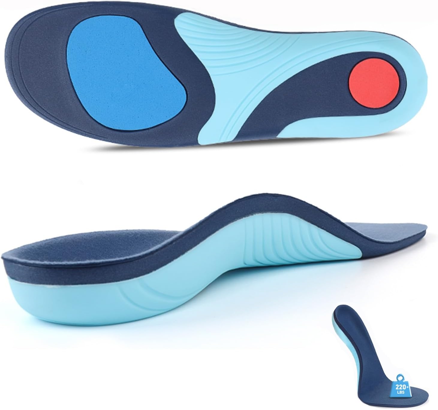 Amazon.com: Plantar Fasciitis Insoles, Heavy Duty High Arch Support ...