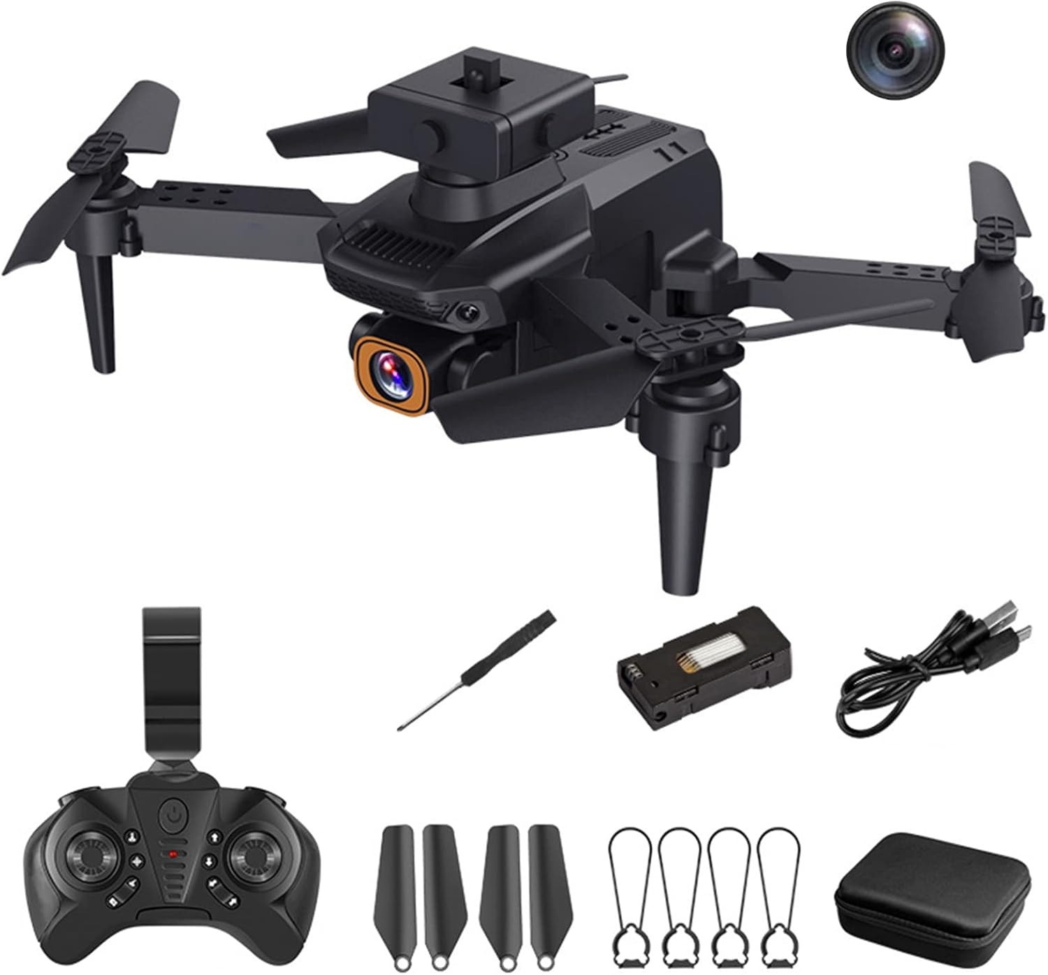 Amazon.com: Mini Drone with 1080p Dual Camera, Foldable Quadcopter Fpv ...