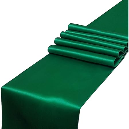 Amazon.com: Pufogu 4 Pack Emerald Green Satin Table Runner 12 x 108 ...