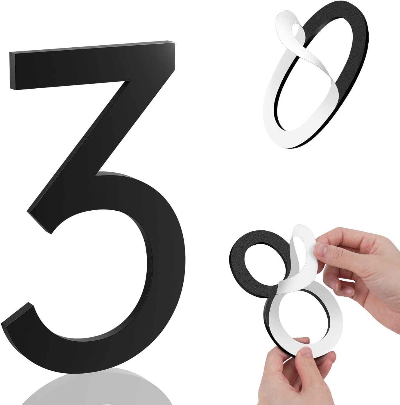 Amazon.com: 4 Inch Modern House Number, Floating House Number, Easy to ...
