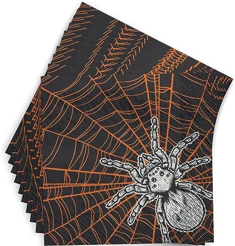 Amazon.com: Wicked Hauntings Black Paper Napkins - Spooky Paper Napkins ...