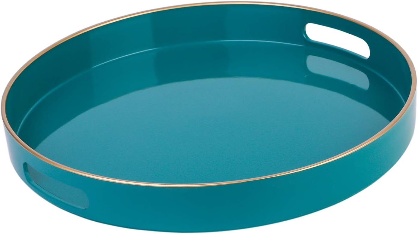 Simmer Stone Round Plastic one Decorative Tray, Round Plastic with ...