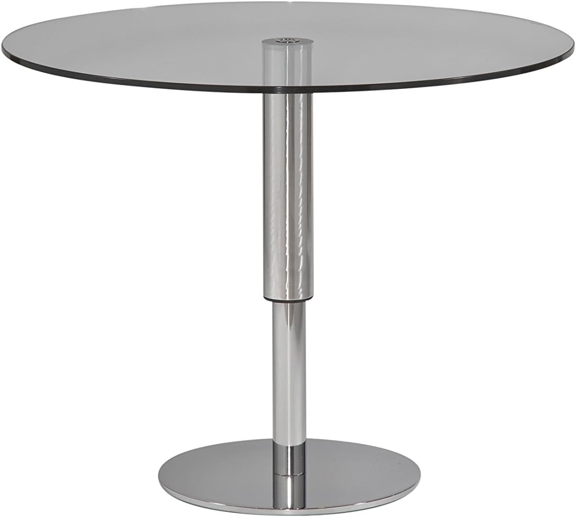 Amazon.com - Chintaly Imports 8129 Round Hi-Low Dining Table, Clear ...