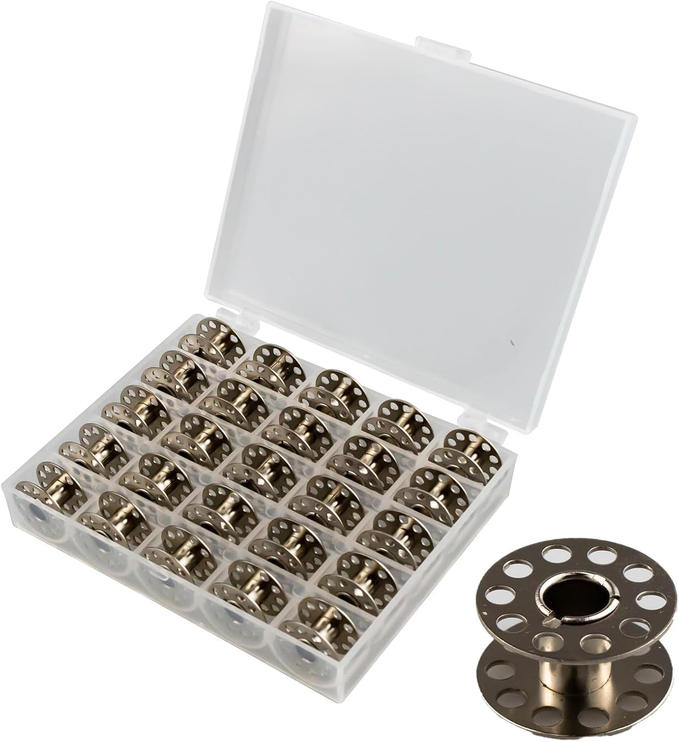 Amazon.com: 25 Pieces Metal Bobbins for Sewing Machine - Replacement ...