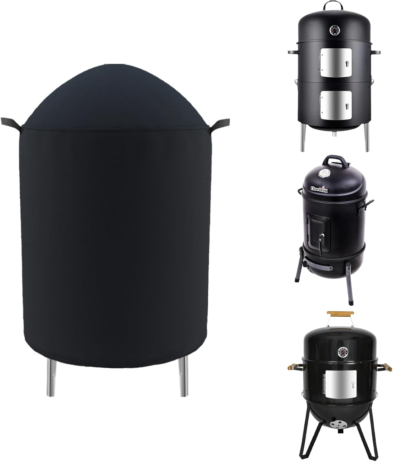 Amazon.com : Outdoor Round Smoker Cover Fits Char-Broil 16" Bullet ...