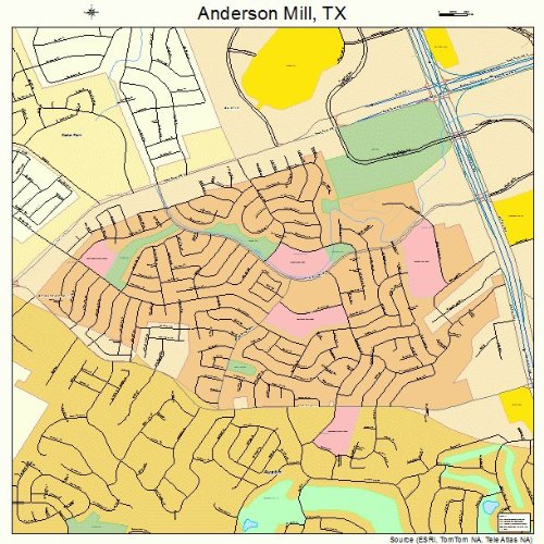Amazon.com : Large Street & Road Map of Anderson Mill, Texas TX ...