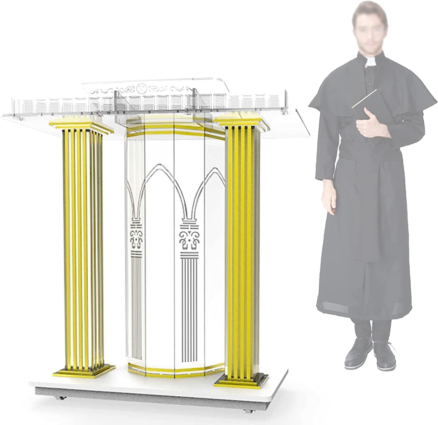 Zeelyde Lectern Podium Stand Podium Large Acrylic Podium Speaking Stage ...