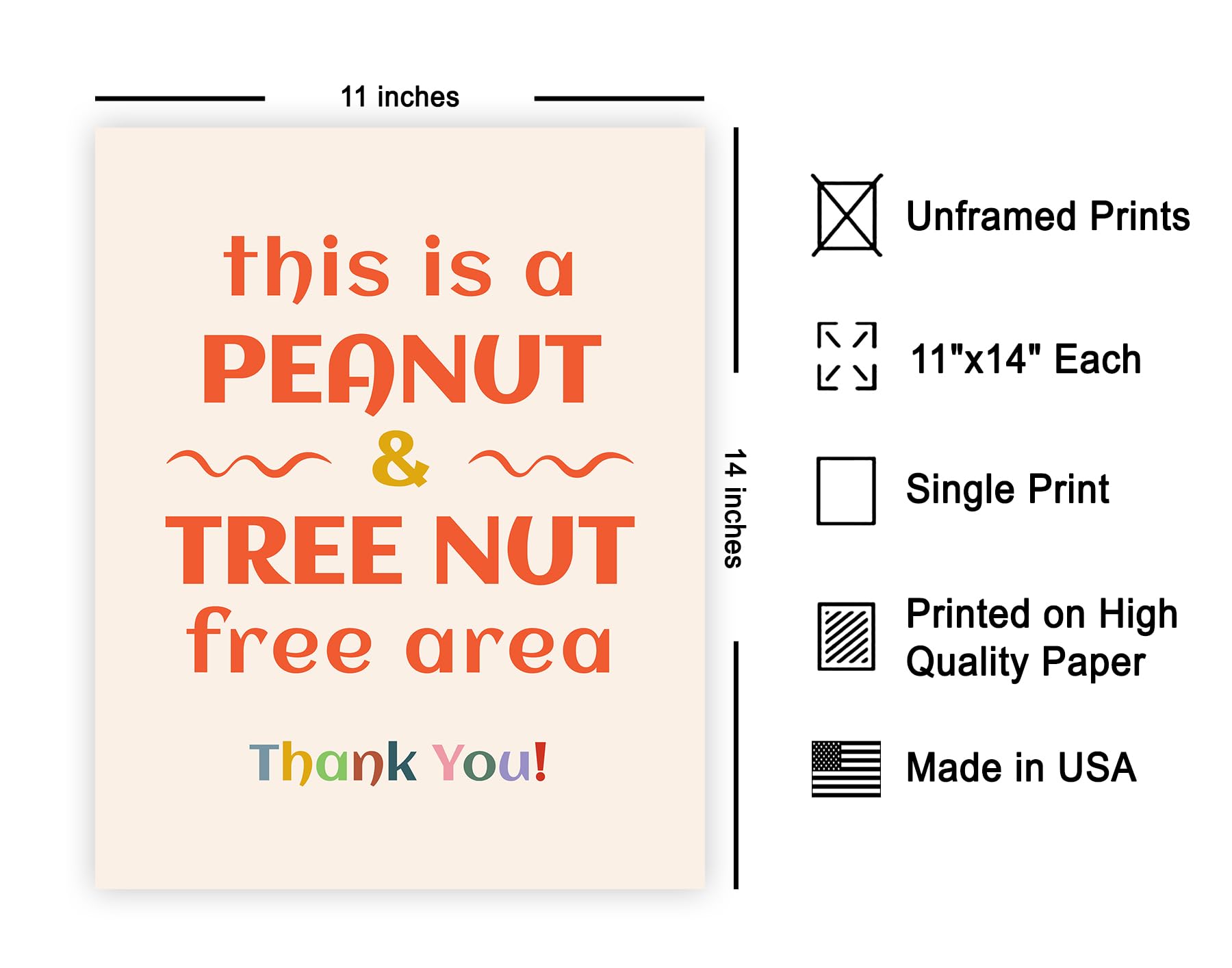 Peanut Free Zone Printable Sign