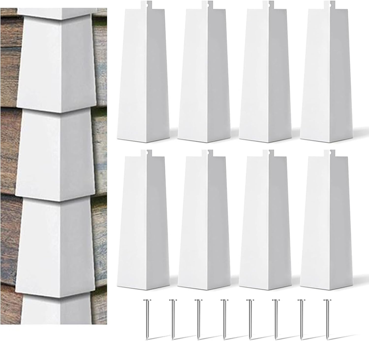 usofrint 8 Pcs Aluminum Siding Corners - 8 Inch Outside White Siding ...