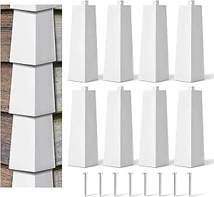8pcs Aluminum Siding Corners Outside 8inch White Siding Corner Caps ...