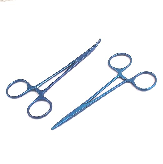 Lot Of 2 Pcs Straight & Curved Mosquito Hemostat Forceps Locking Clamps ...
