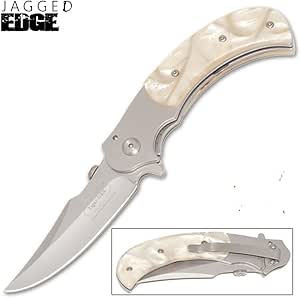 Amazon.com: JAGGED EDGE POCKET FOLDING KNIFE WITH PEARL HANDLE