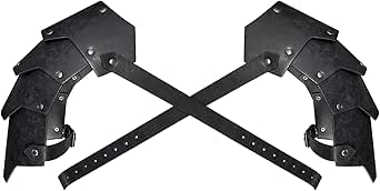 HiiFeuer Medieval Faux Leather Double Pauldron, Vintage Mercenary ...