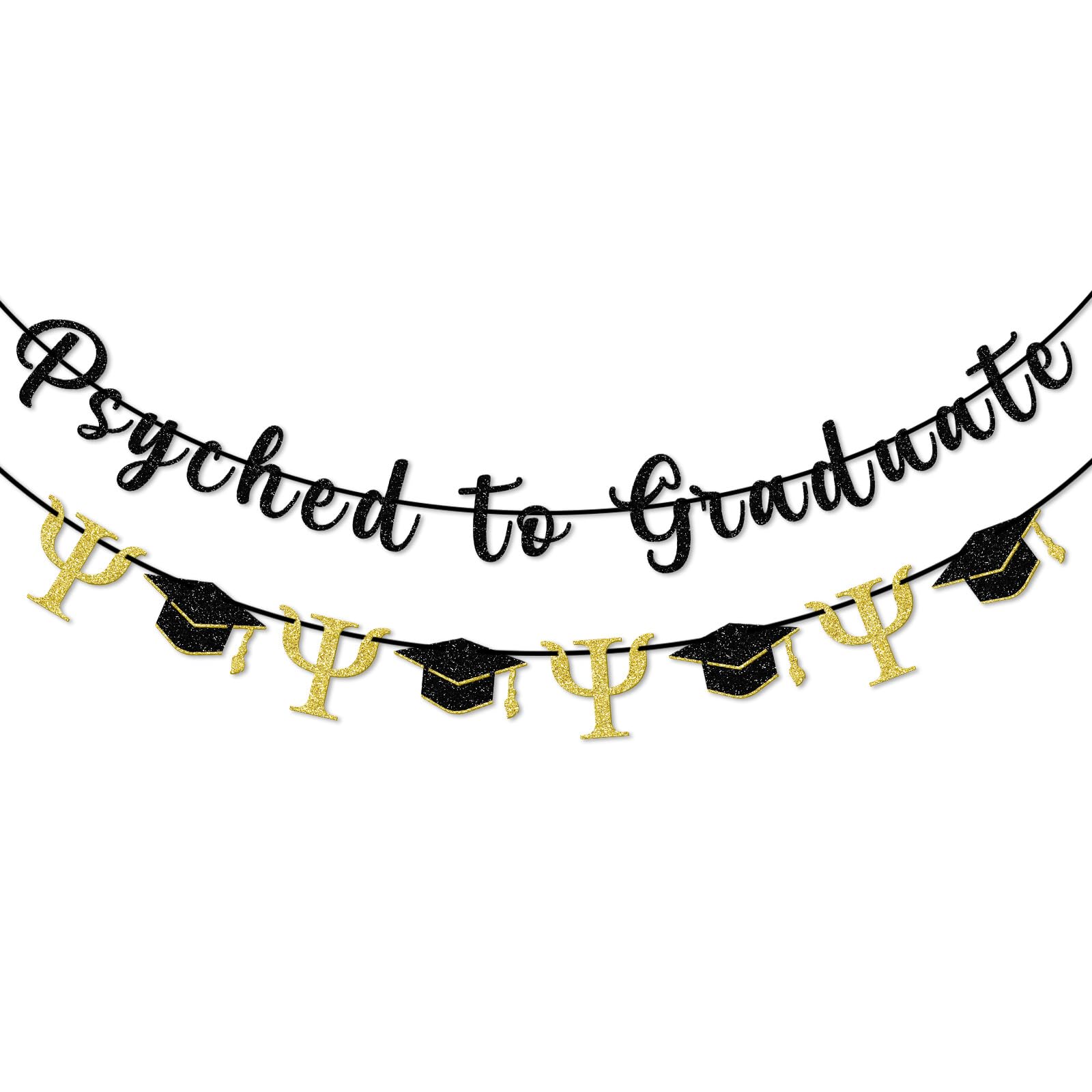 Amazon.com: Psyched to Graduate Glitter Banner, Psychology Graduation ...