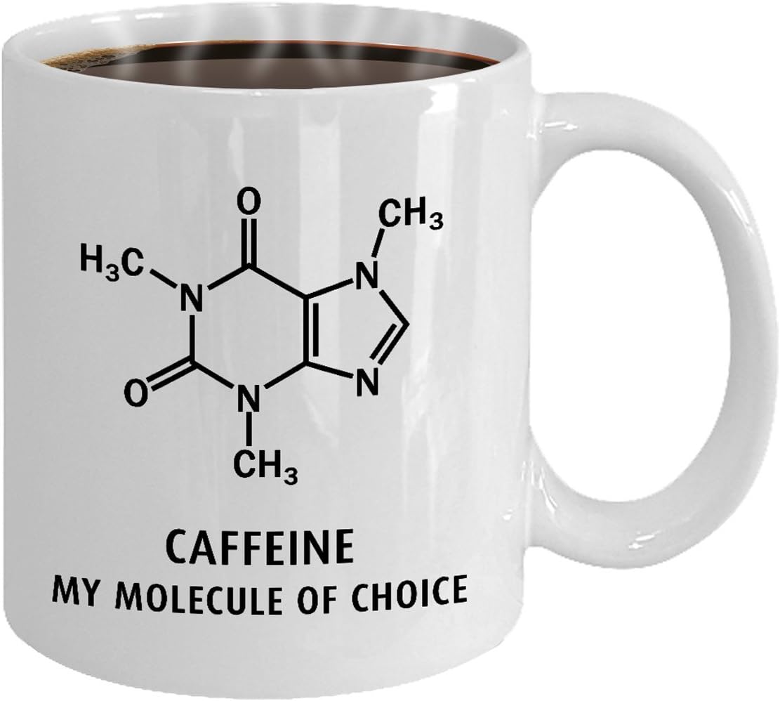 Amazon.com: Caffeine Molecule Coffee Mug My Molecule Of Choice Funny ...