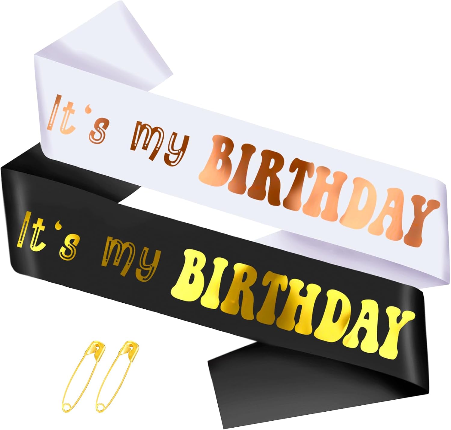 Amazon.com: 2 Pcs It's My Birthday Sash with Gold Foil - Happy Birthday ...