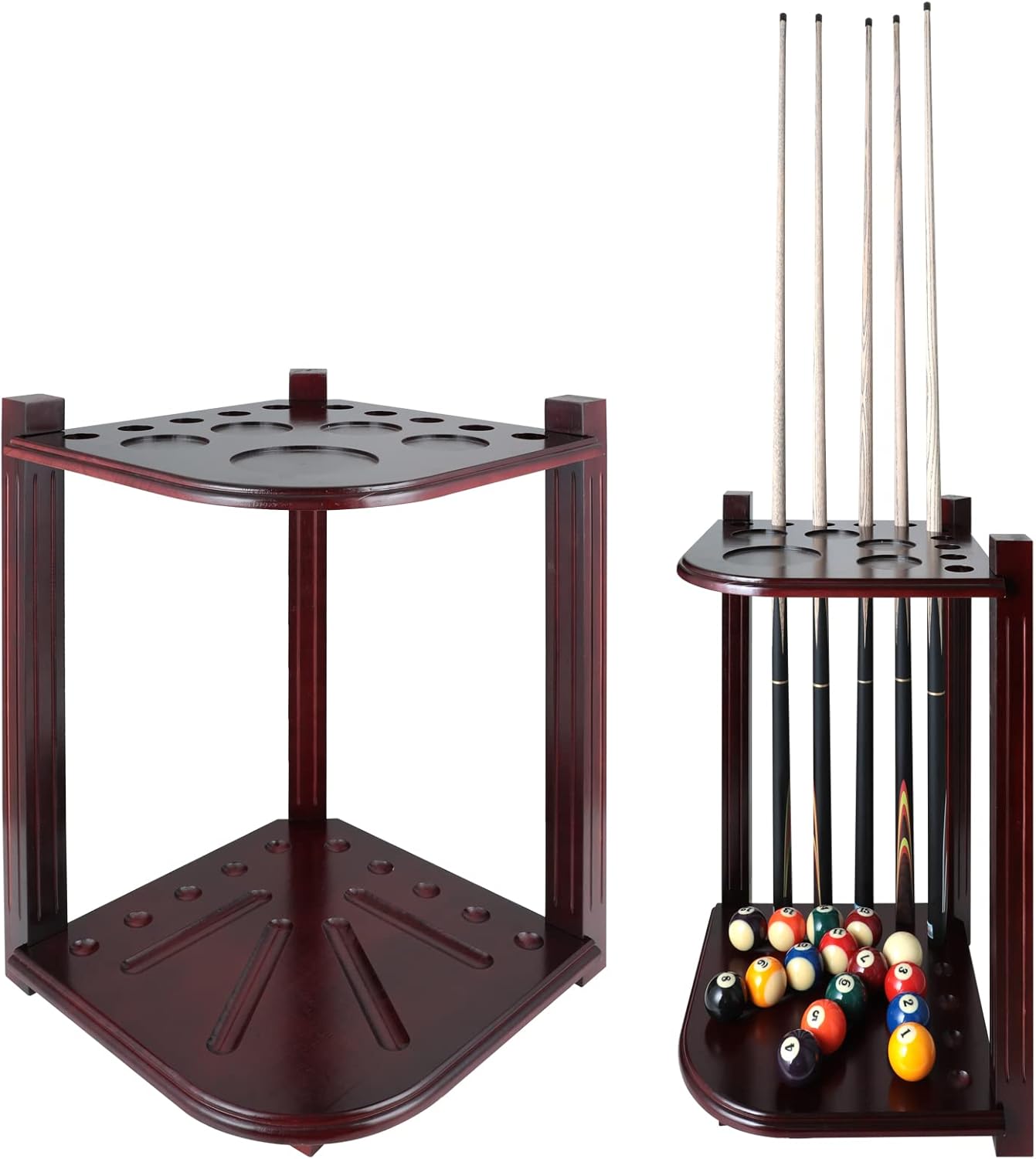 Amazon.com: BILLIARDS CUE RACK Holds 10 Pool Cue Sticks,Corner-Style Pool Stick Holder Floor ...