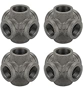 Amazon.com: 3/4" Black Pipe Fittings 4-Way Side Outlet Tee - Home ...