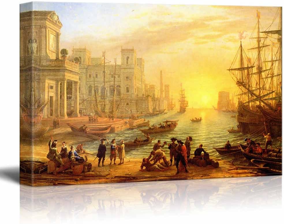 Amazon.com: wall26 - Sea Port at Sunset, 1639 by Claude Lorrain ...