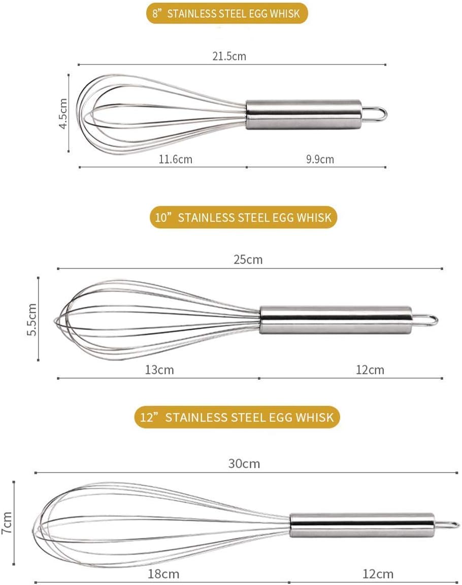 Amazon.com: Wire Whisks - Extra Strength Stainless Steel Whisk Set of 3 ...