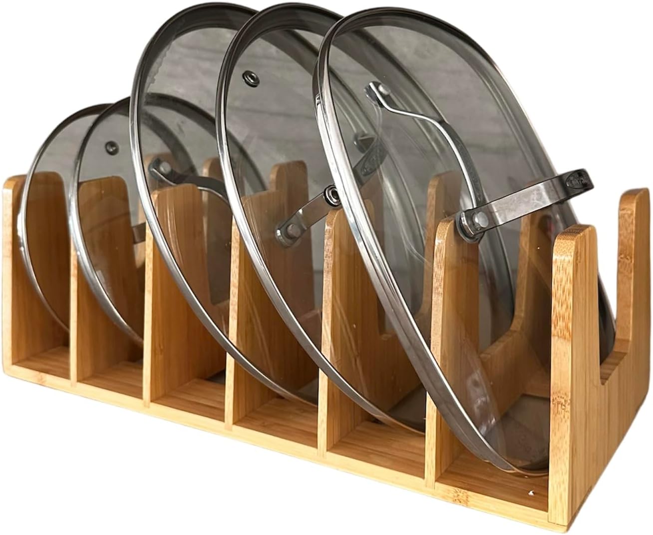 Amazon.com - KANDOHAUS Kitchen Cabinet Organizer - Sturdy Bamboo Pot ...