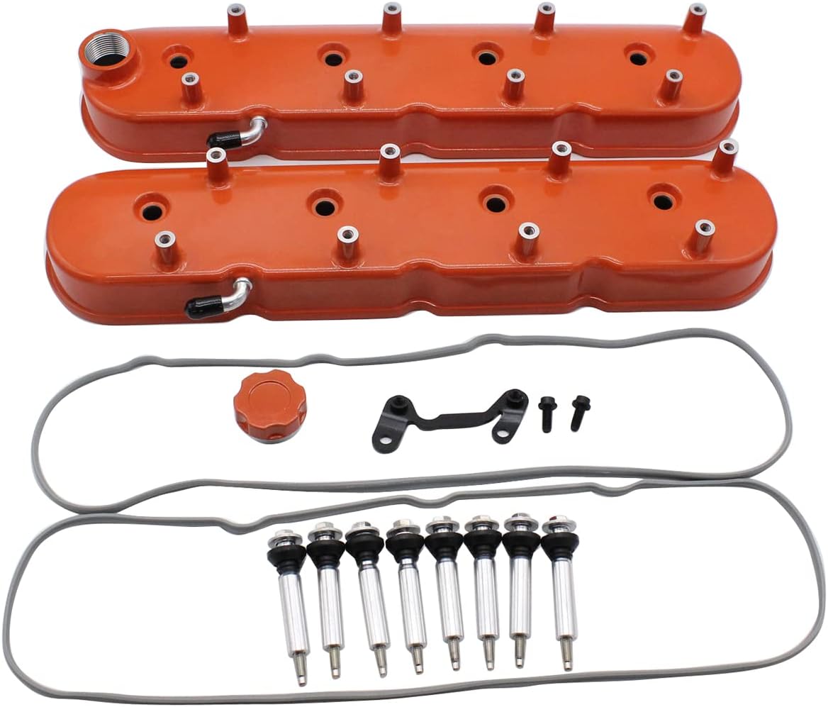 Amazon.com: 1 SET SHLPDFM Engine Valve Covers Cast Aluminium Orange ...