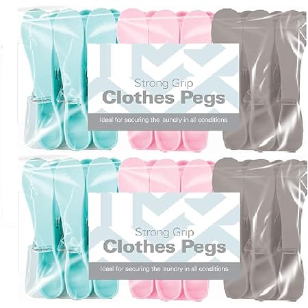 54 Super Grip Extra Strong Plastic Clothes Peg Washing Line Strong 8CM ...