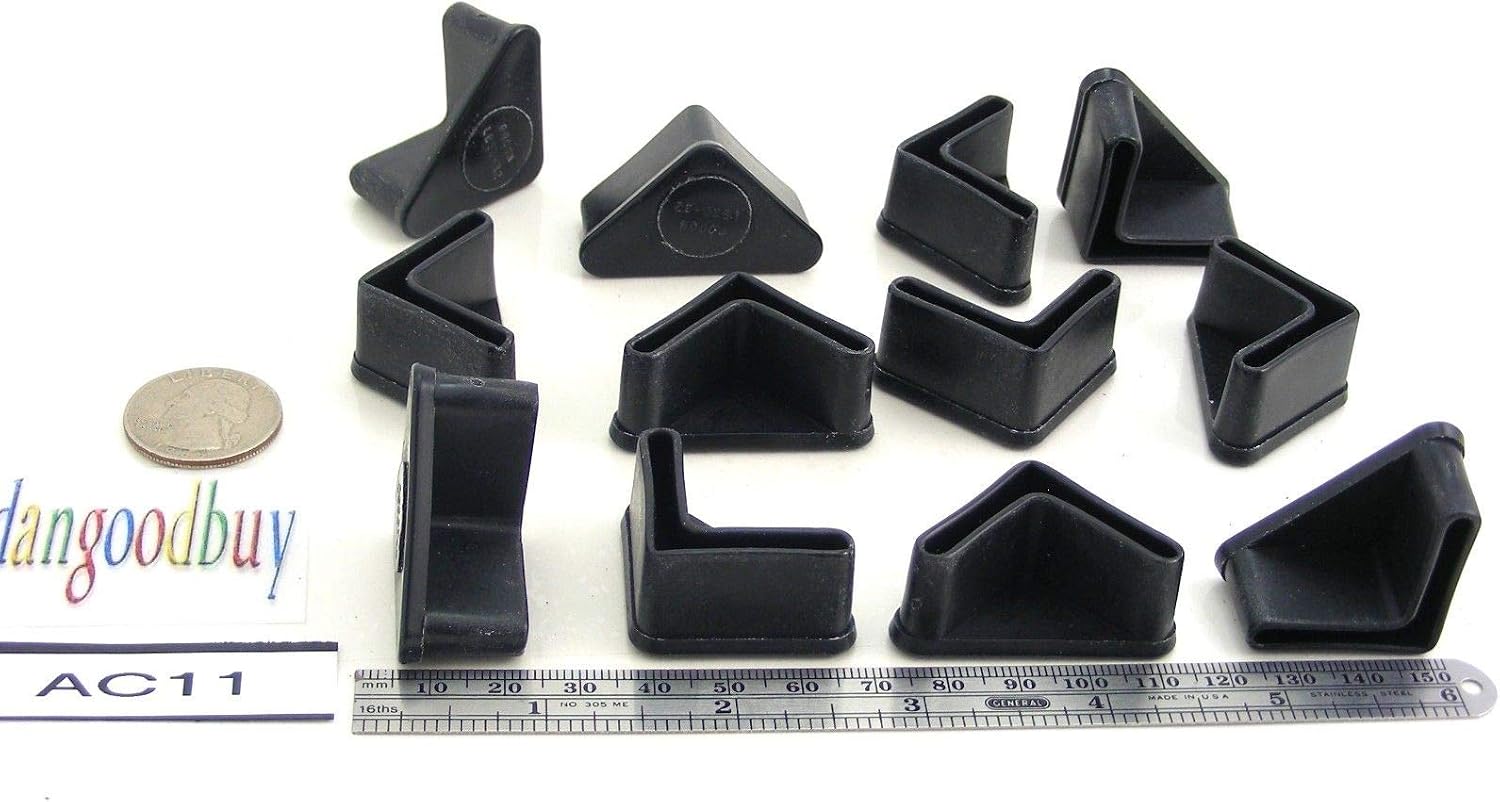 12 Polyethylene Plastic Angle Caps 90° Degree - Fits 1'' Angle Bar 1 ...