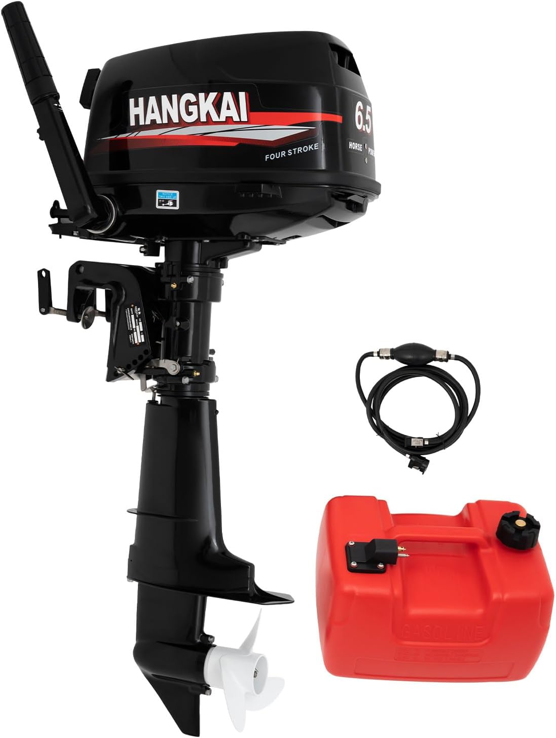 Amazon.com: Motor fuera de borda de 6.5 HP de 4 tiempos, motor de barco Hangkai de eje corto ...