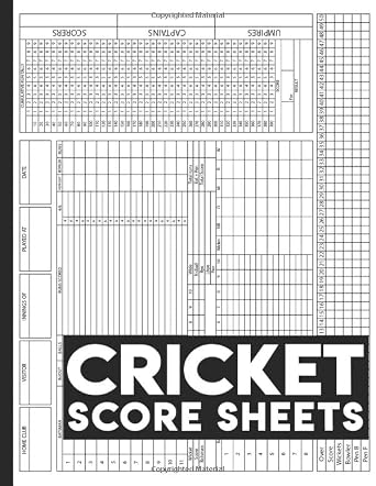 Cricket Score Sheets: 130 Large Score Pads for Scorekeeping | Cricket ...