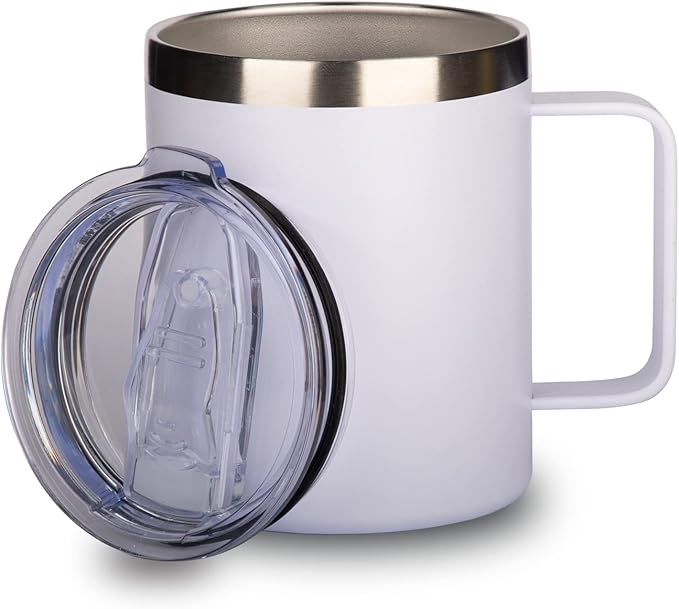 camako Coffee Mug with Lid and Handle, 350ml/12oz,Double Wall Vacuum ...