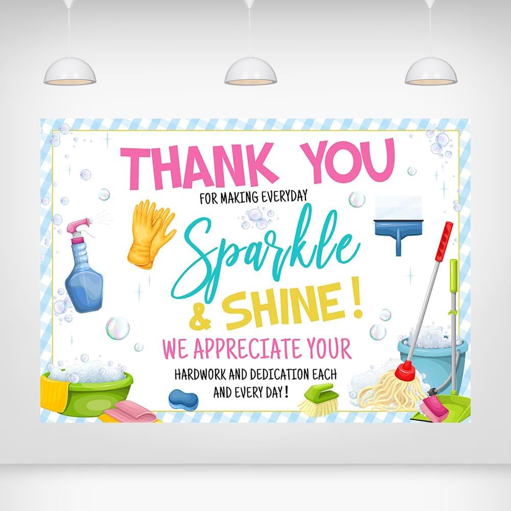 Amazon.com : Printspree Housekeeping Week Backdrop - 5x3ft Thank You ...