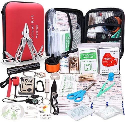 Amazon.com : Aootek Upgraded first aid kit Emergency survival Kit ...