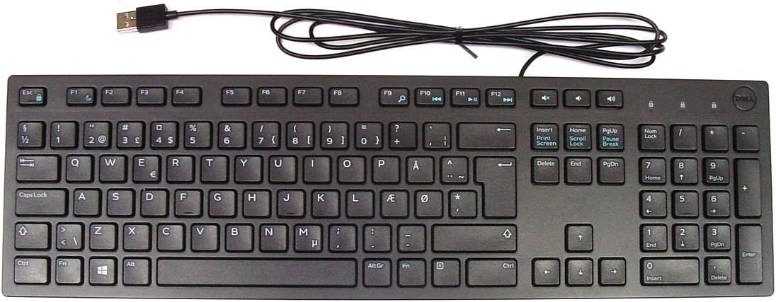 Dell KB216 QWERTY Danish Black Keyboards (Standard, Wired, QWERTY ...