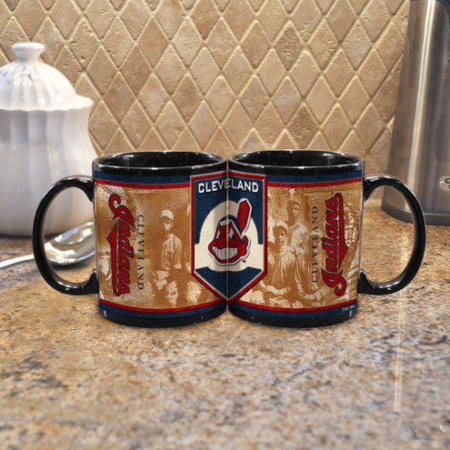 MLB Cleveland Indians 11-Ounce Black Nostalgic Mug (2 Pack) : Amazon.in ...