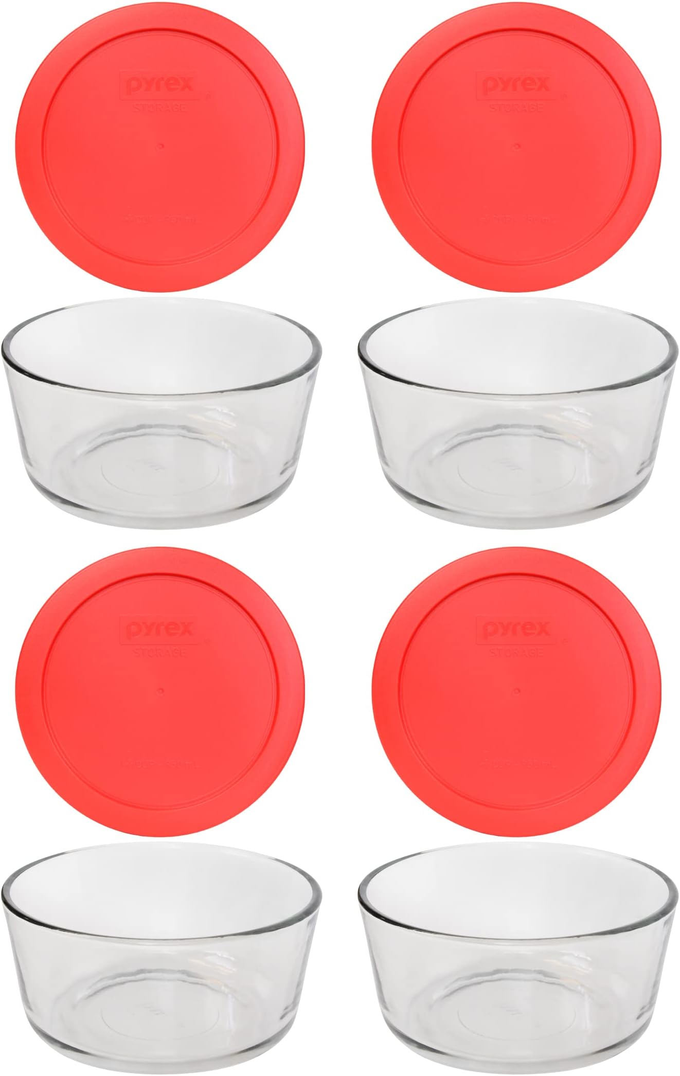 Amazon.com: Pyrex Simply Store 7201 4-Cup Round Clear Glass Food ...