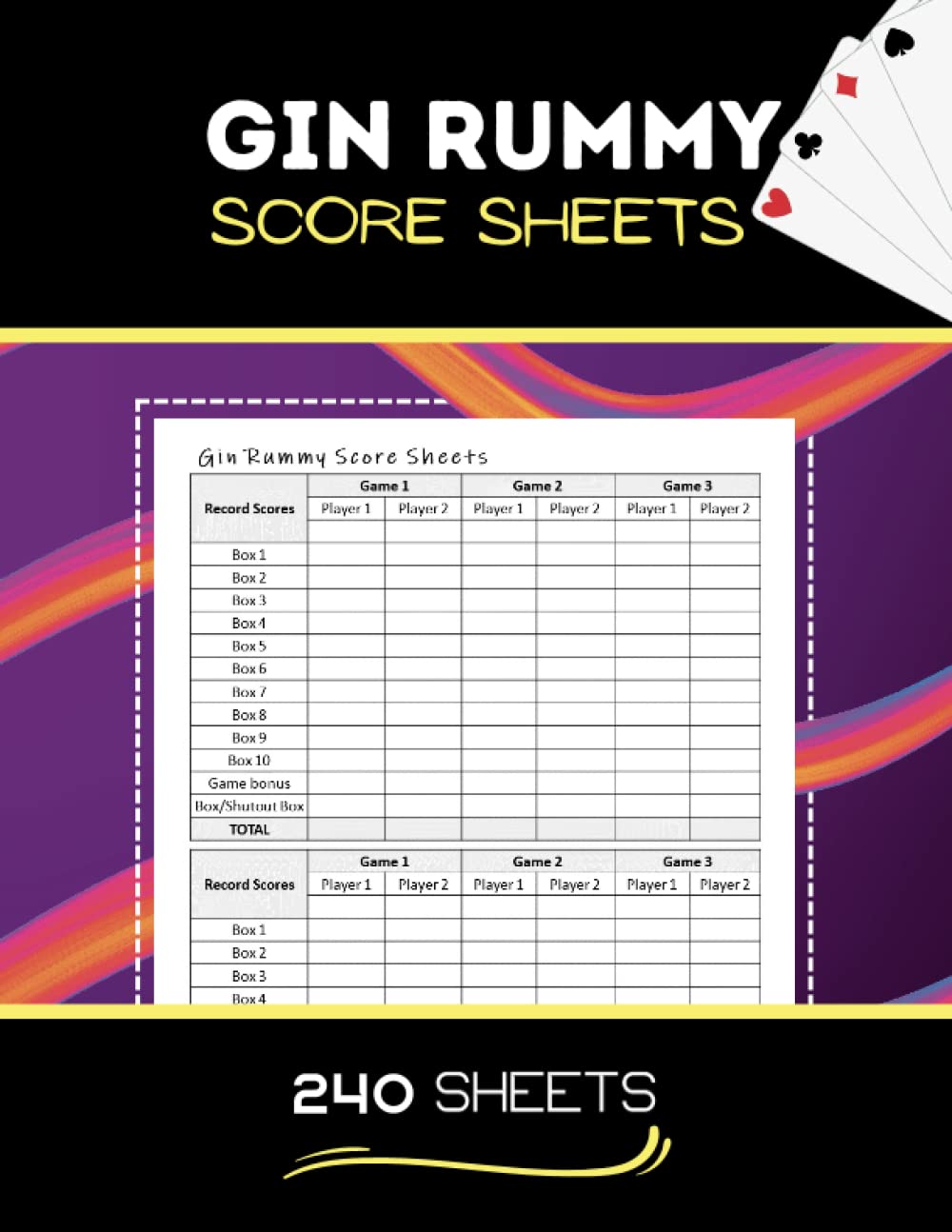 Gin Rummy Score Sheets: 240 Score Pads for Scorekeeping | Gin Rummy ...