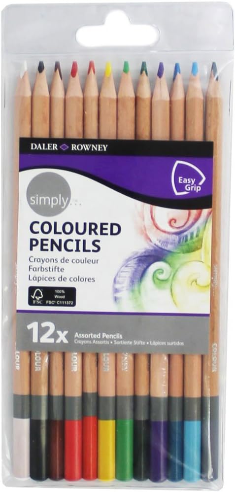 Amazon.com: Daler Simply Coloured Pencils - 12 Assorted