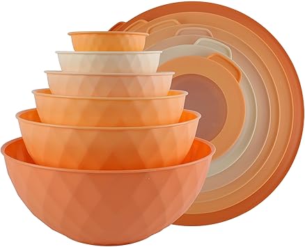 Amazon.com: COOK WITH COLOR Mixing Bowls with Lids - 12 Piece Plastic ...