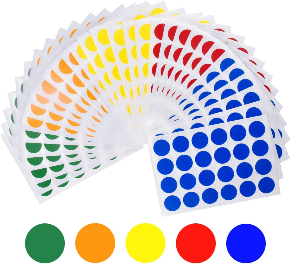 Iyowei 3000 PCS Round Label Dot Stickers, Round Color Coding Labels ...